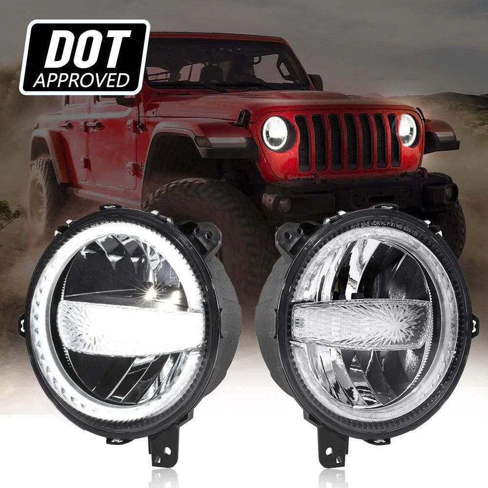 9 Inch 120W 9000 LM LED Headlights With Halo Ring DRL